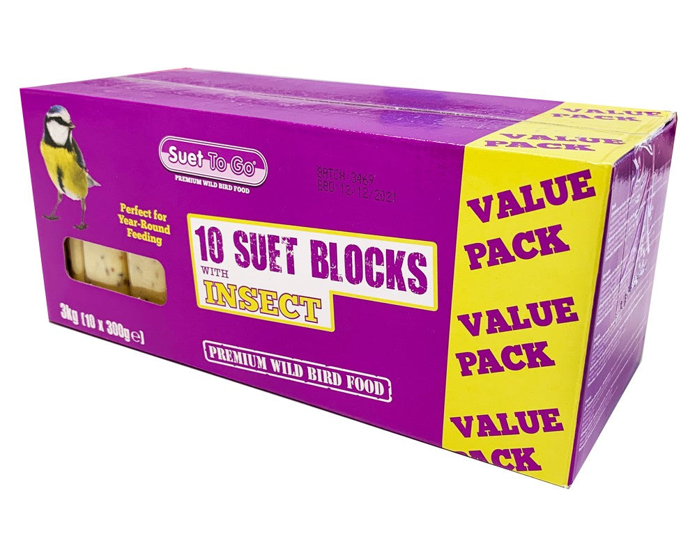 Suet To Go Blocks Insect 10 Pack – Riker’s Raw and Natural Pet Food